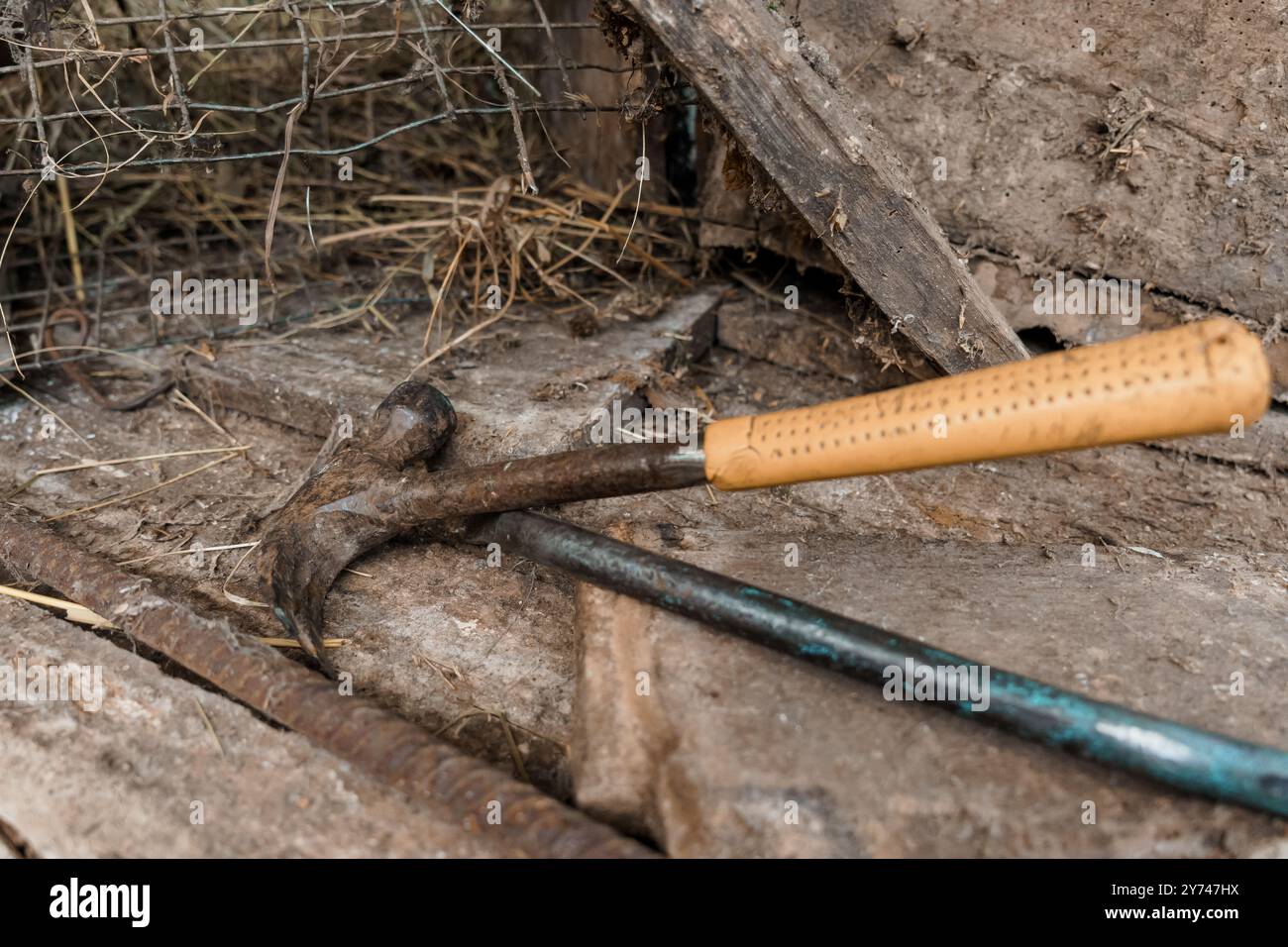 Rustic Tool Arrangement in a Weathered Barn Setting Stock Photo - Alamy