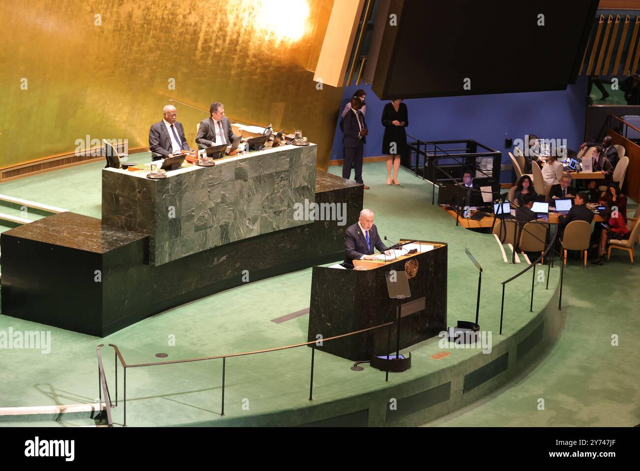 New York, NY - September 27, 2024: Israeli Prime Minister Benjamin ...