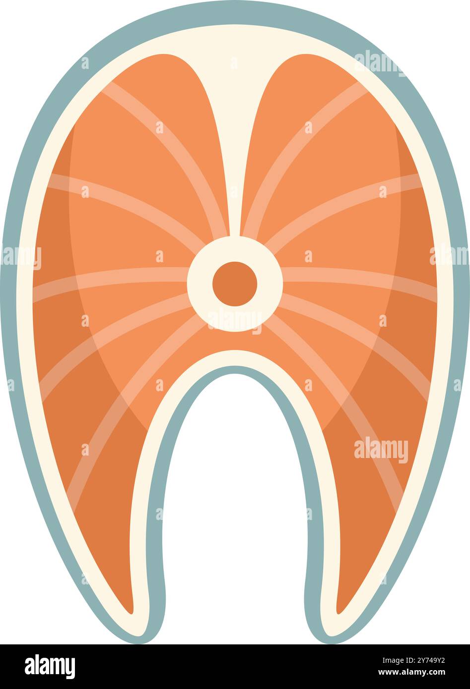 Salmon fish steak slice showing the meat texture in a simple and ...