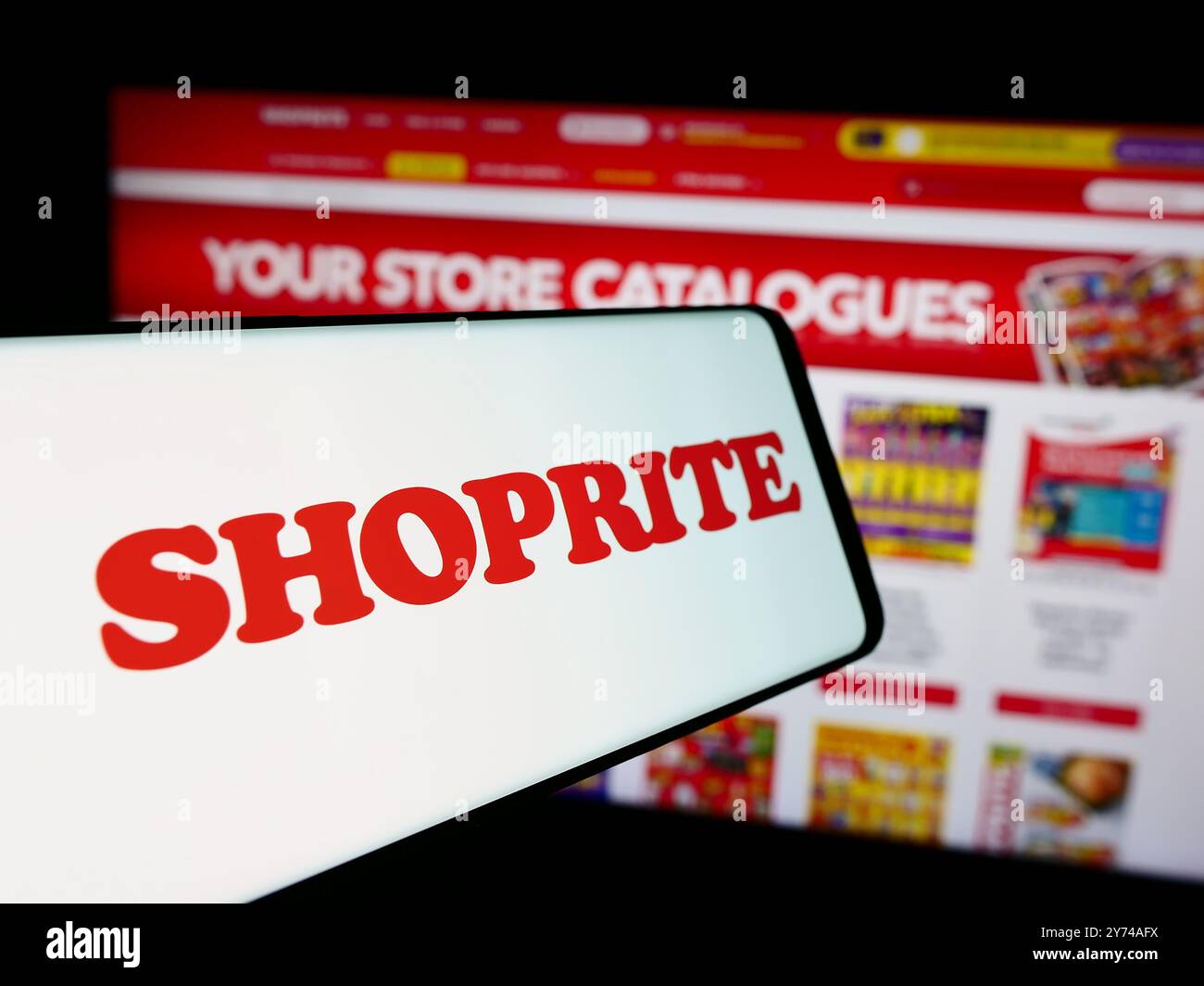 In this photo illustration, a smartphone with the logo of South African ...