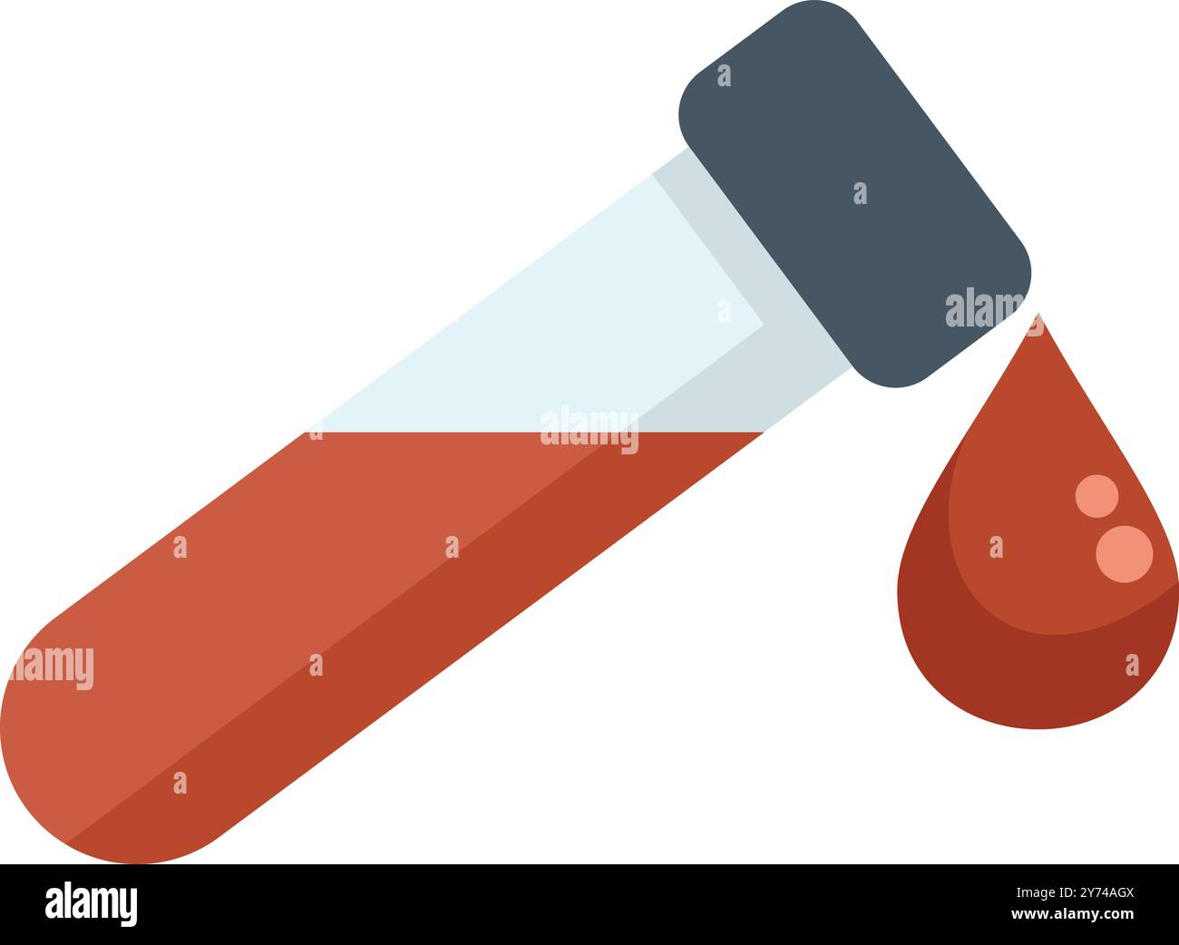 Medical blood test tube with a blood sample dripping from it is ready ...