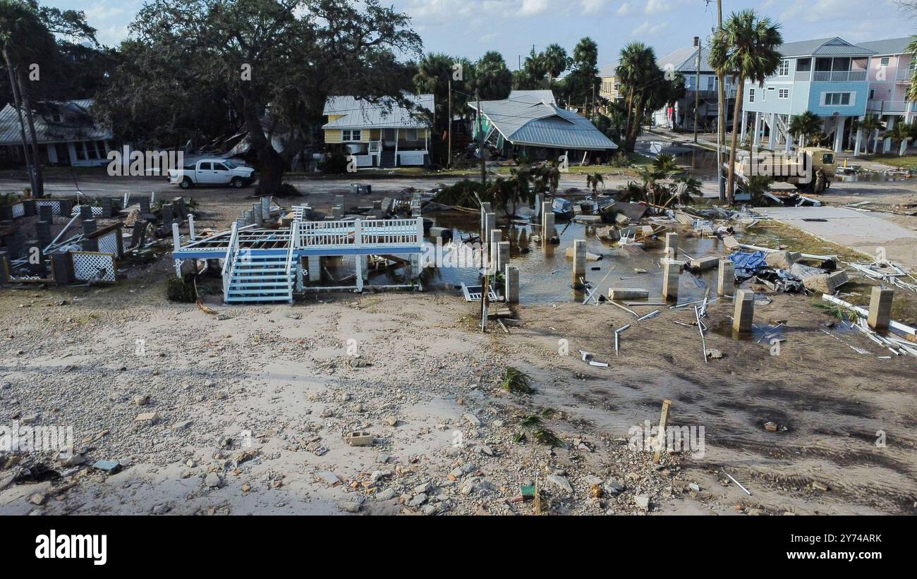 Foundations and steps to buildings that were destroyed by the storm ...