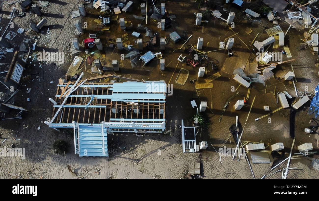 Foundations and steps to buildings that were destroyed by the storm ...