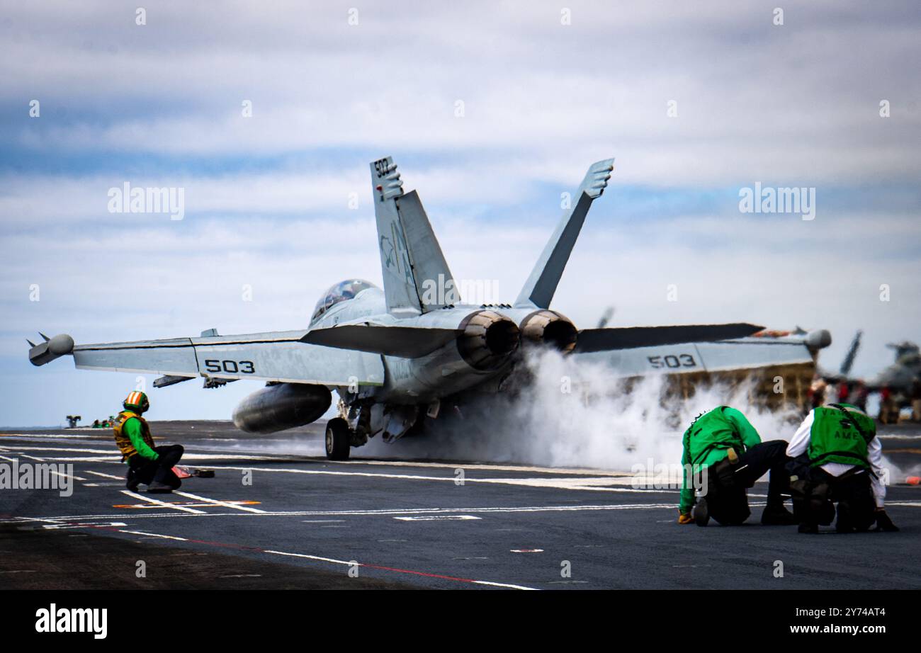 An E/A-18G Growler from the “Cougars” of Electronic Attack Squadron ...