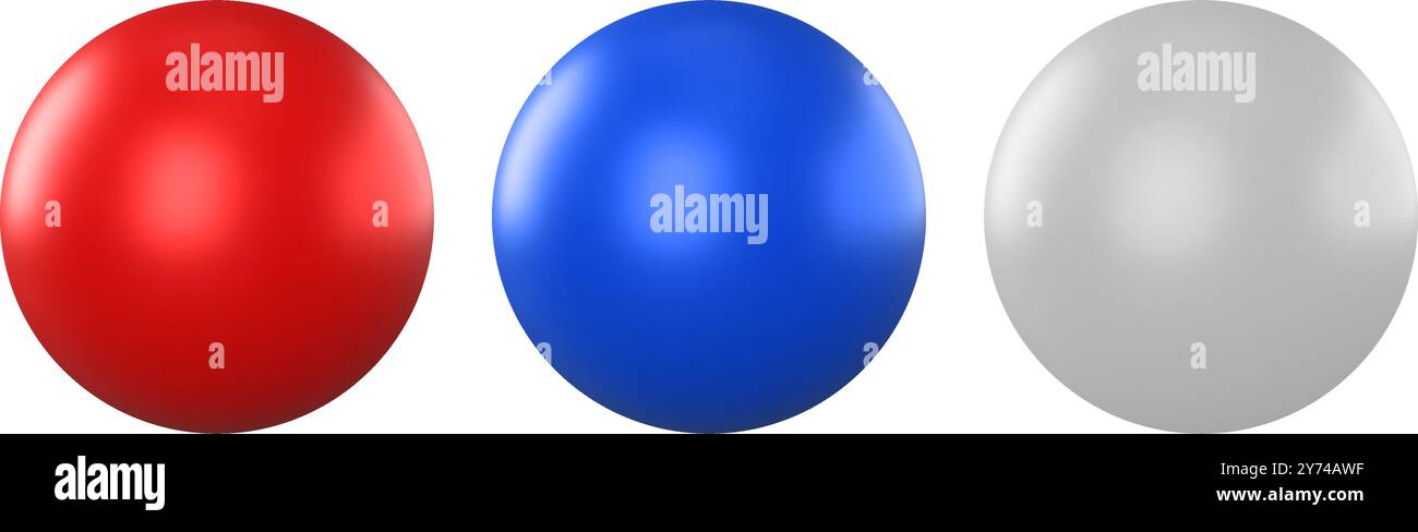 colorful 3d spheres isolated on white. Vector illustration Stock Vector ...