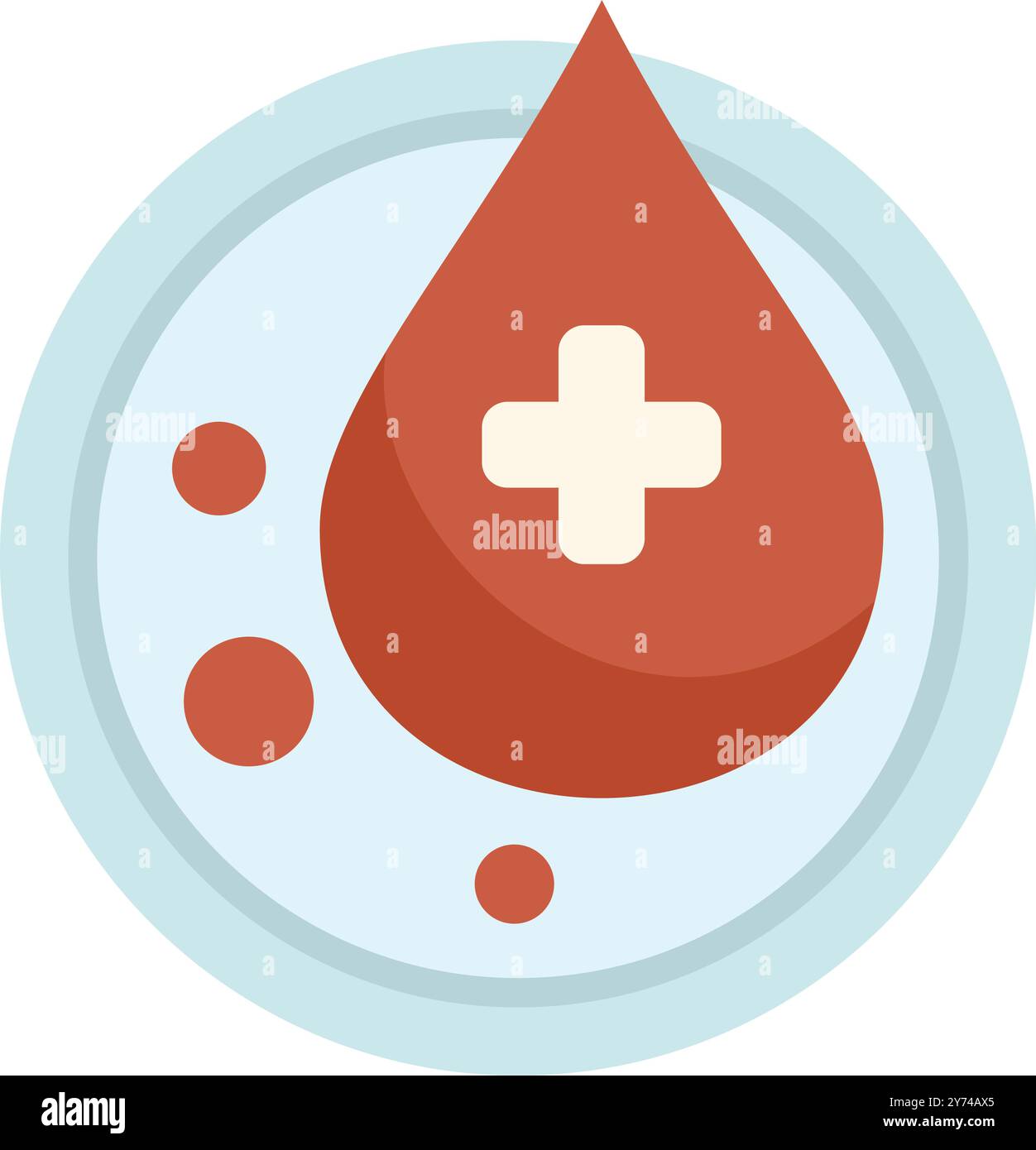Blood donation concept with blood drop and medical sign on laboratory ...