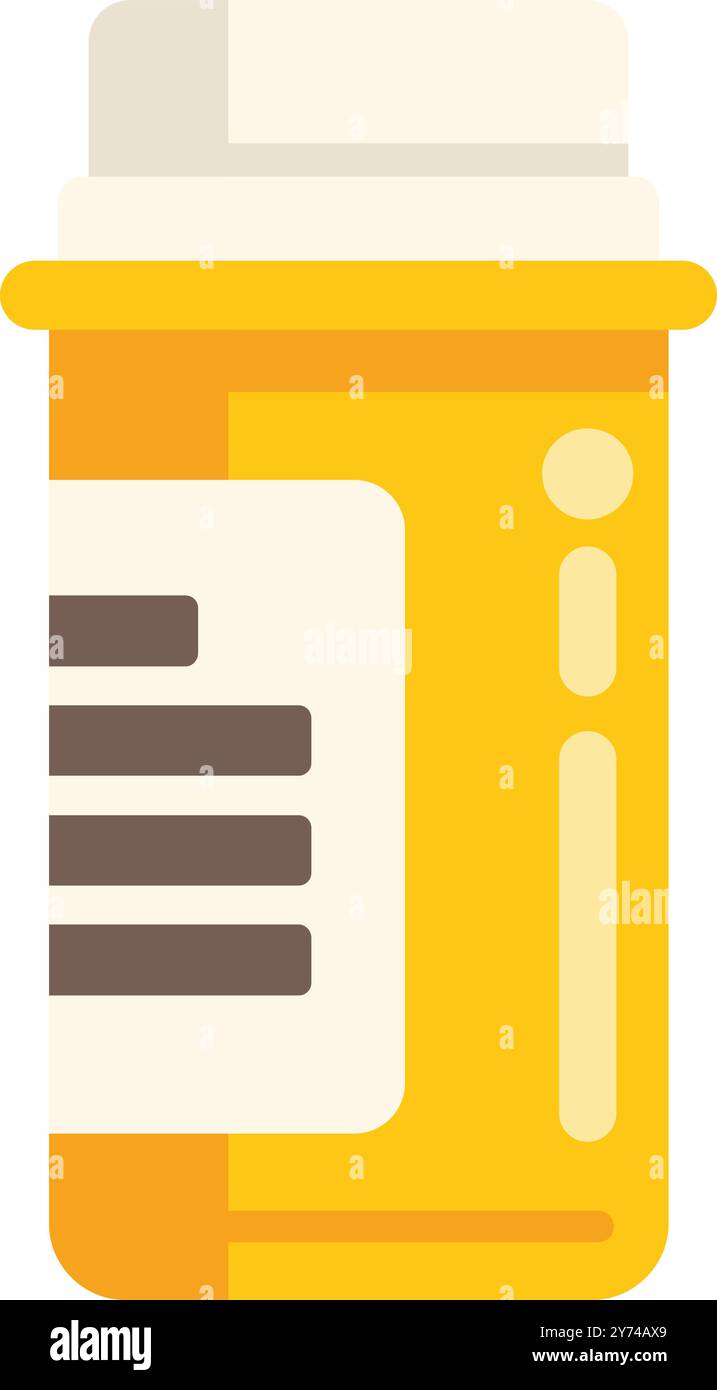 Yellow plastic medical pill bottle containing prescription drugs is ...