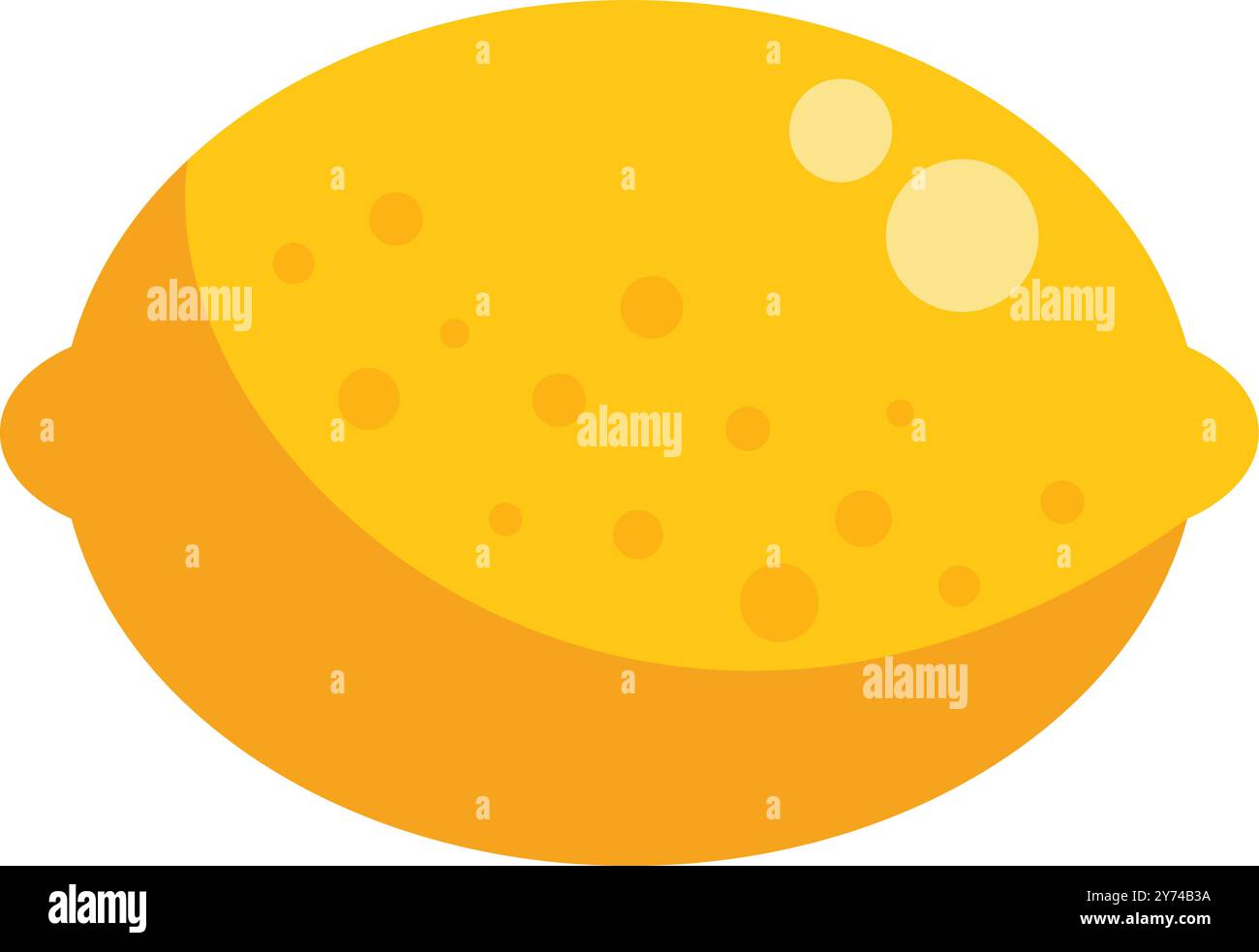 Bright yellow lemon is laying on its side showing off its bumpy skin ...