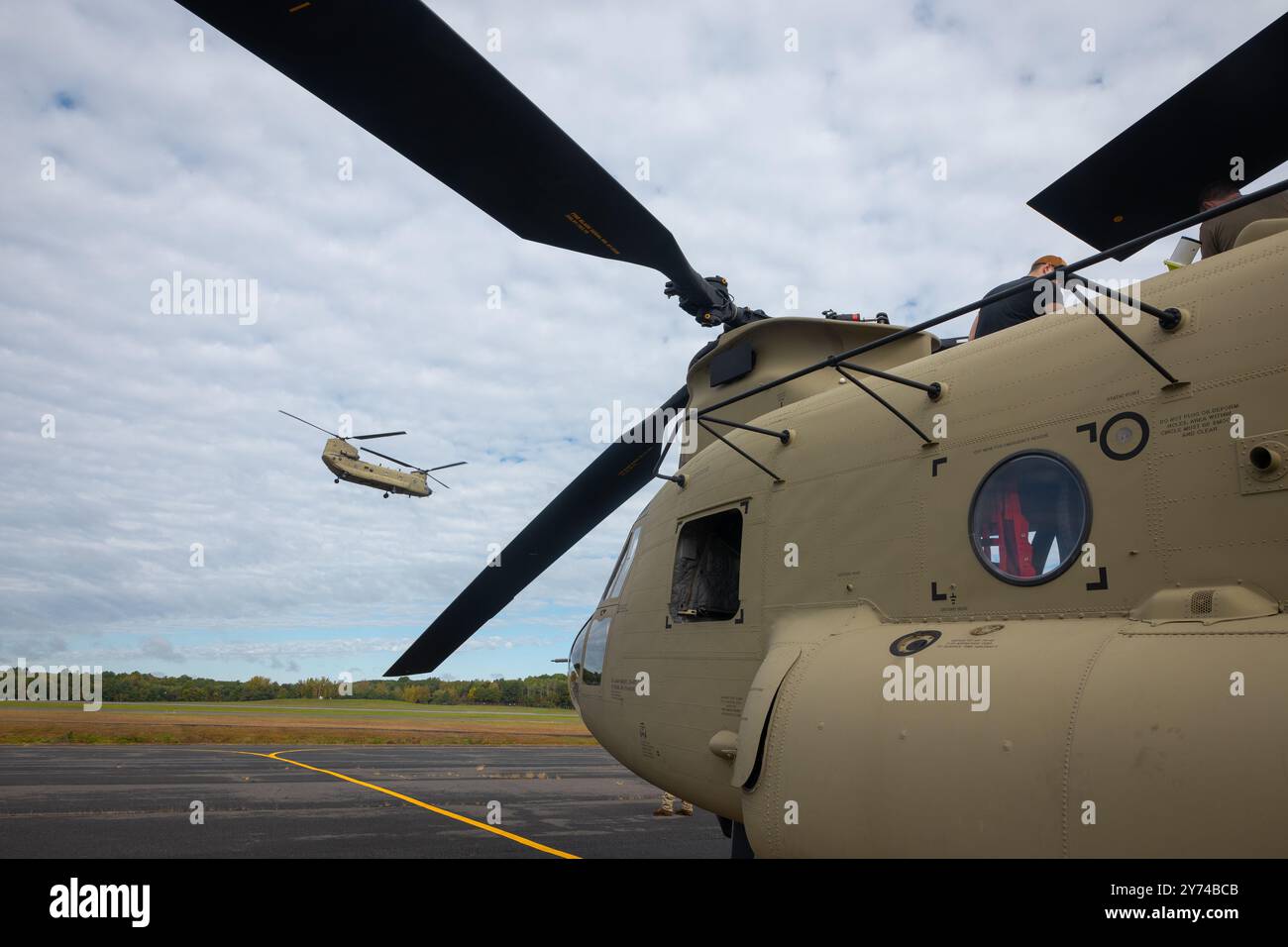 A CH-47F Chinook transport helicopter from the 1st Battalion, 169th ...