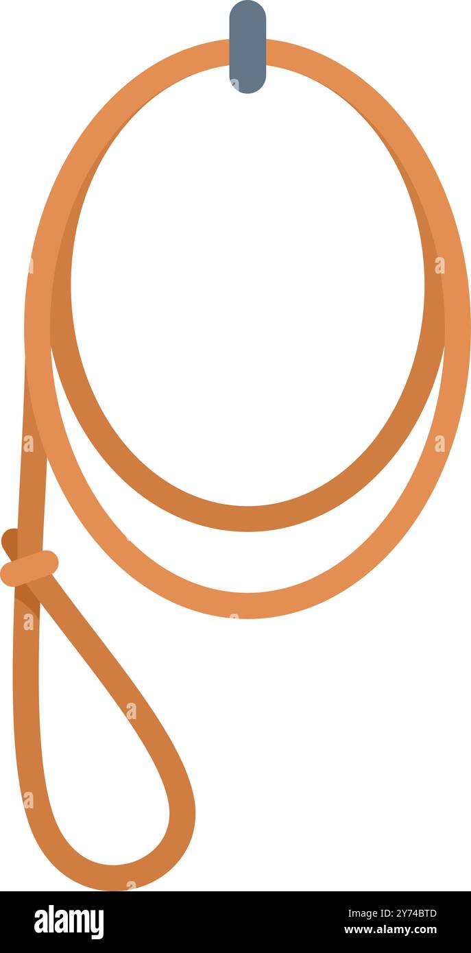 Leather lasso is hanging on a wall and waiting to be used for catching ...