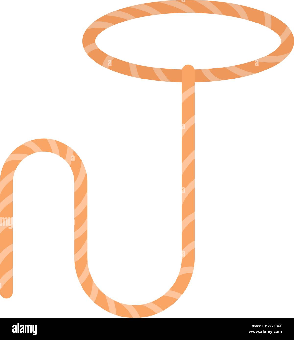 Simple lasso lying on the ground with its loop open, waiting to be used ...