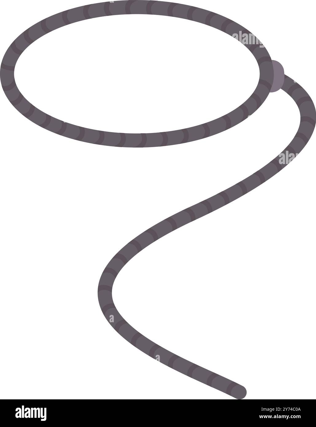 Lasso is folded in the air making a loop shape, traditional equipment ...