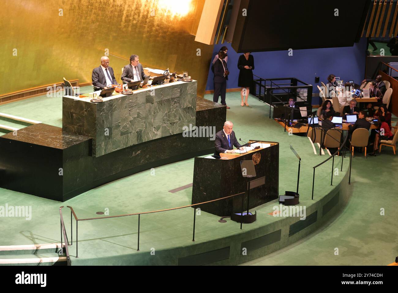 New York, NY - September 27, 2024: Israeli Prime Minister Benjamin ...