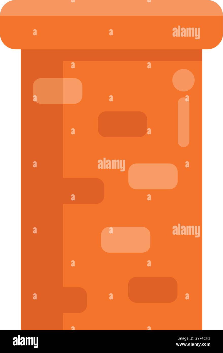 Tall orange brick chimney standing alone and providing ventilation for ...