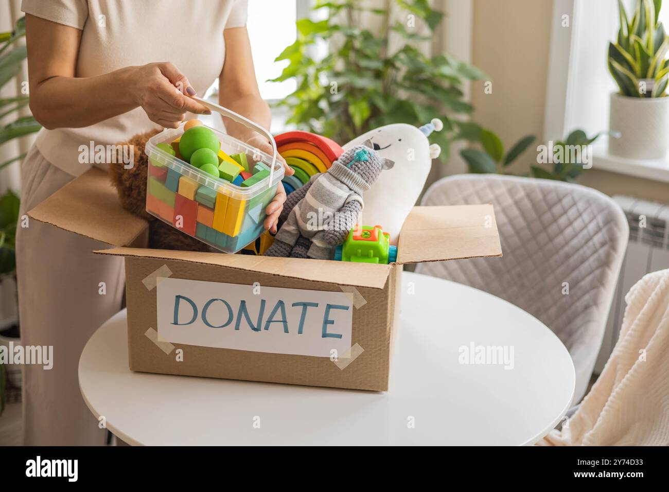 Cardboard box plant charity hi-res stock photography and images - Alamy