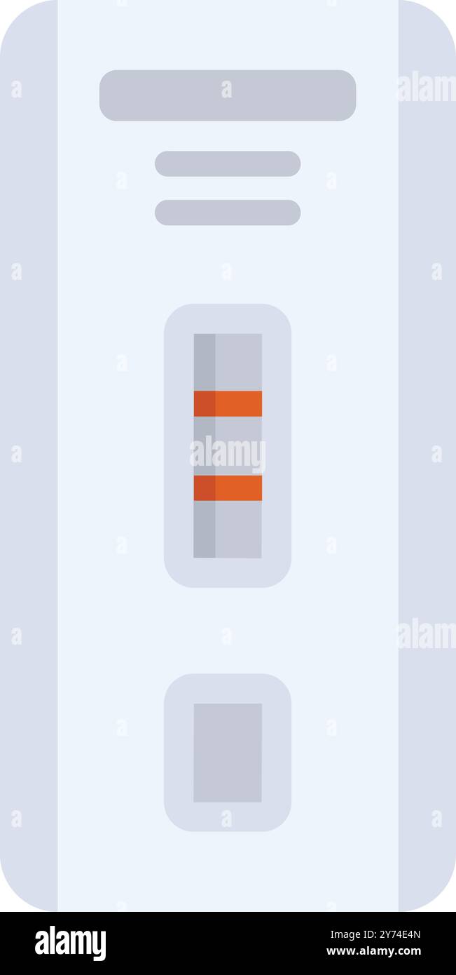 Rapid antigen test cassette showing two red lines indicating positive ...