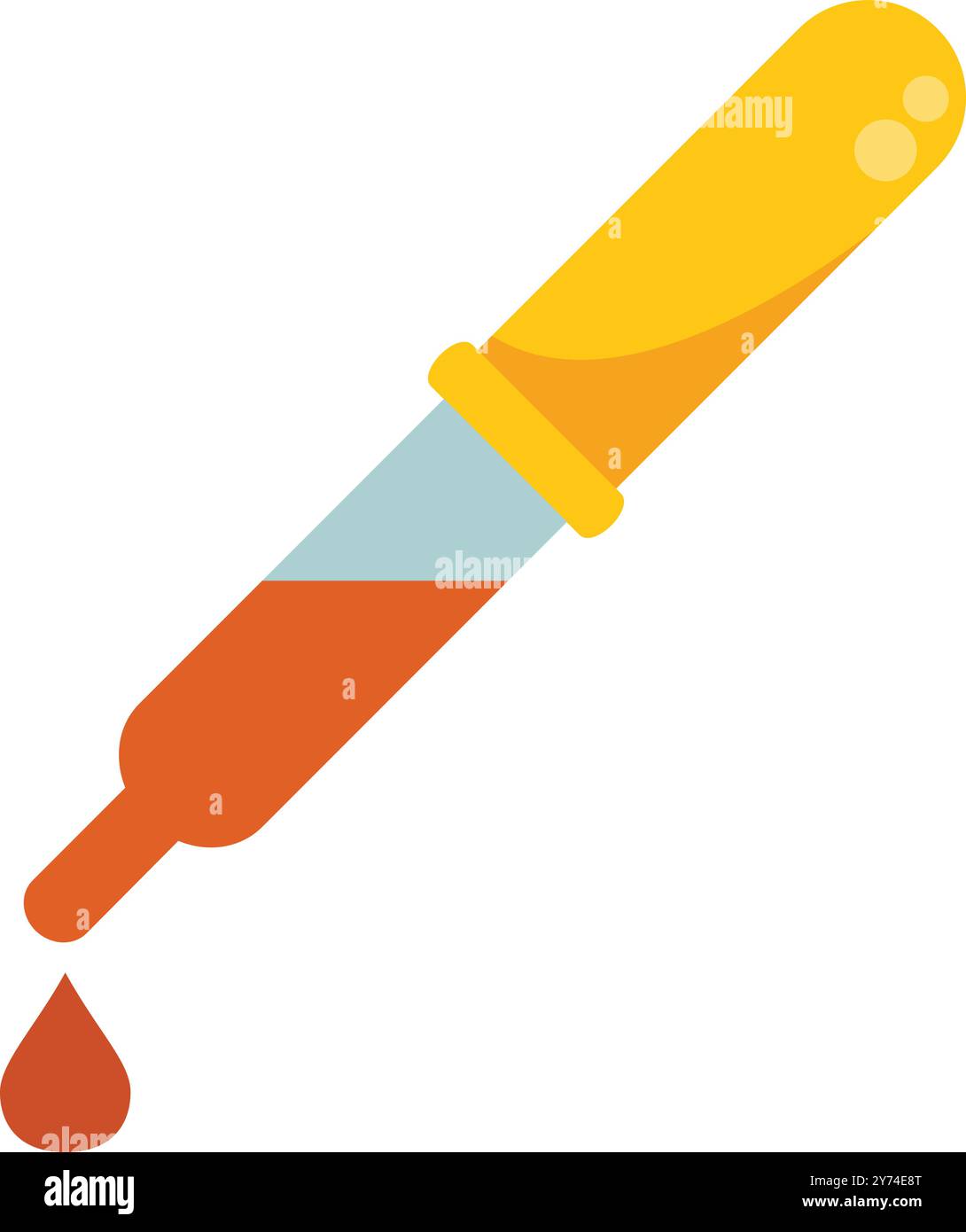 Chemical pipette dropping liquid icon illustration featuring orange ...