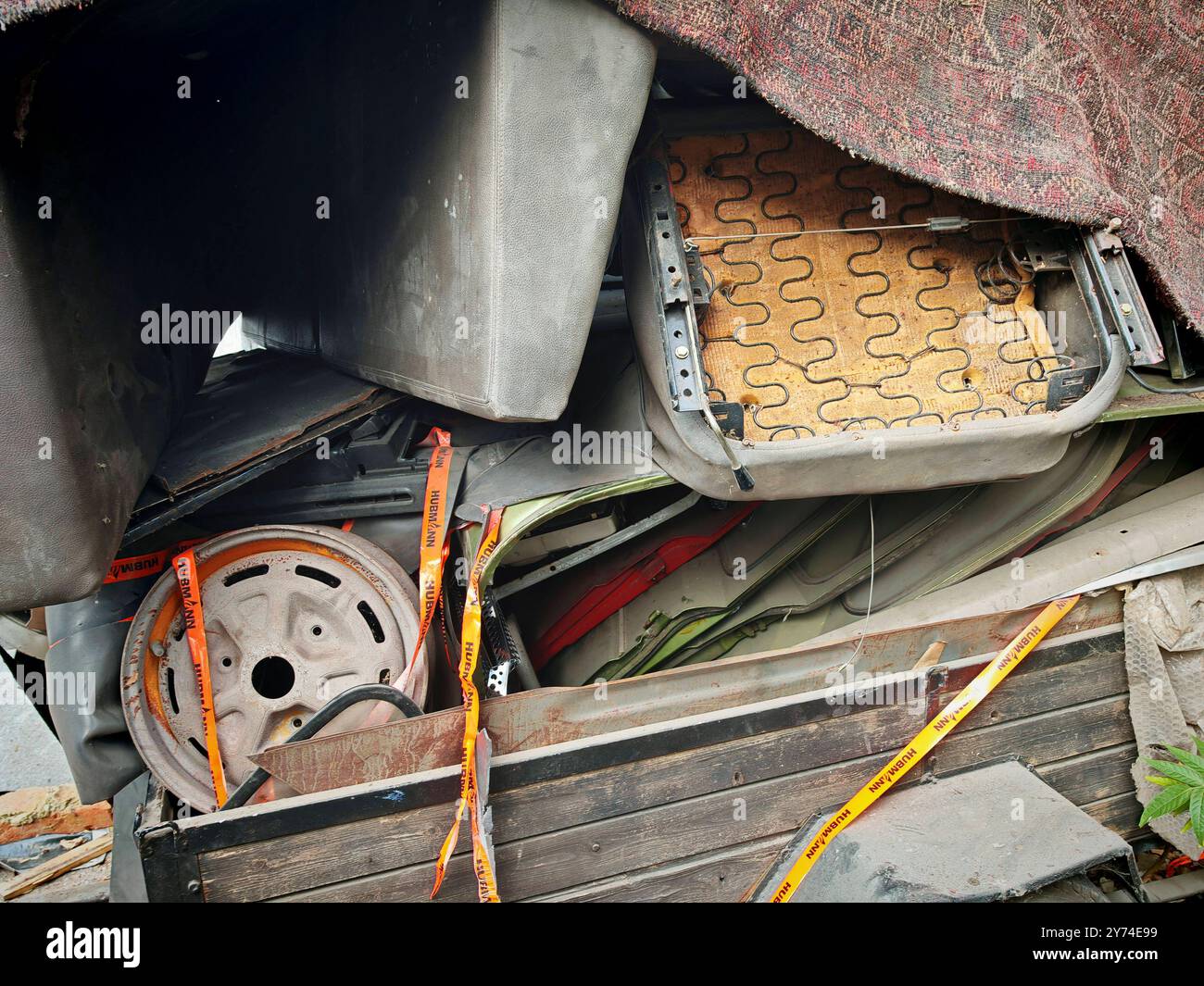 a garbage at the waste collection, waste separation and recycling ...