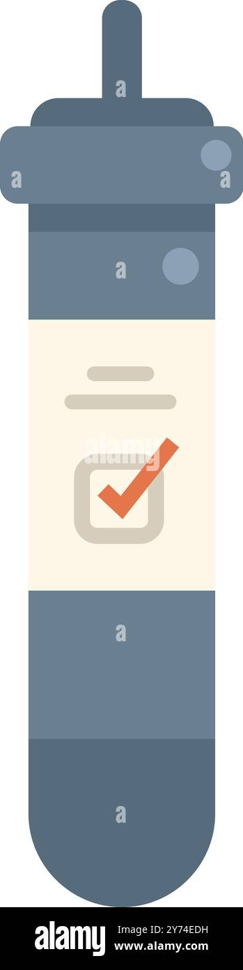Single test tube containing a specimen is displaying a check mark ...