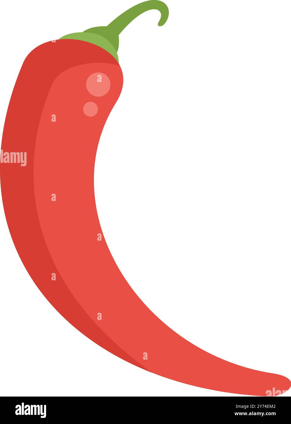 Simple vector illustration of a red chili pepper standing up with a ...