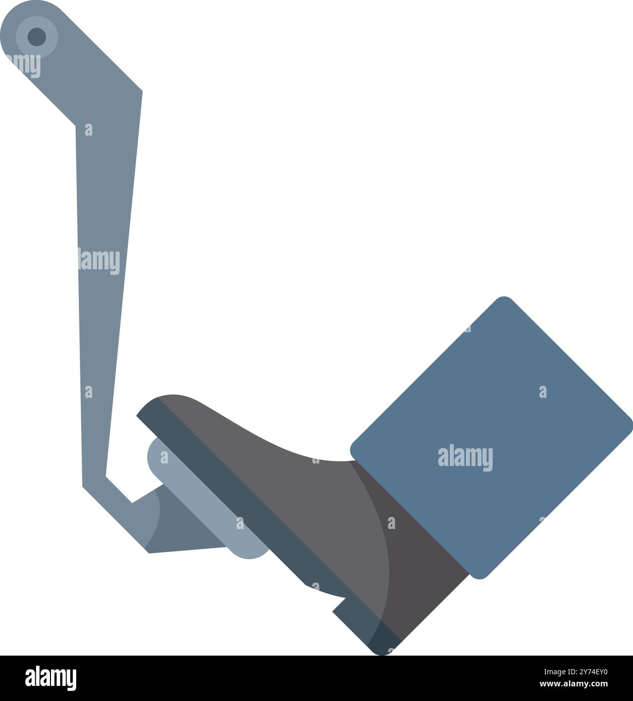 This vector illustration shows a foot with a shoe pushing down on a ...