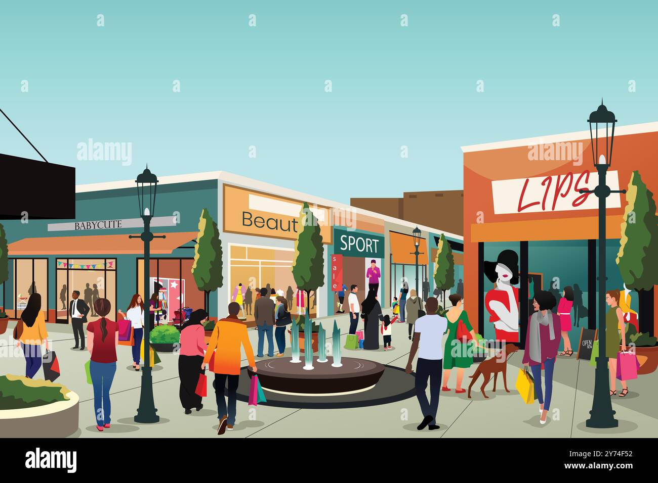 Retail shopping shops mall Stock Vector Images - Alamy