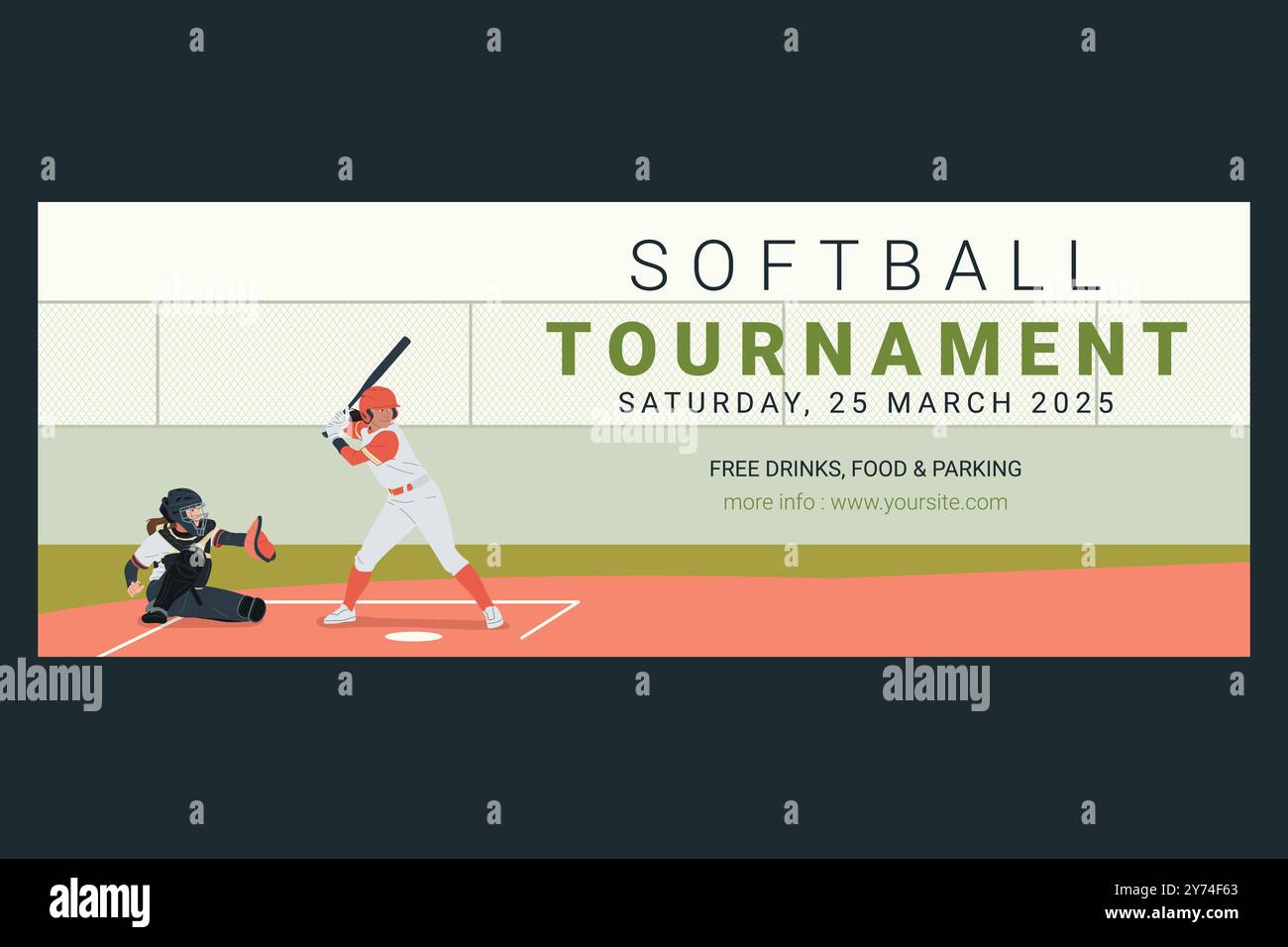 A vector illustration of Women Girls Softball Tournament Poster Banner ...