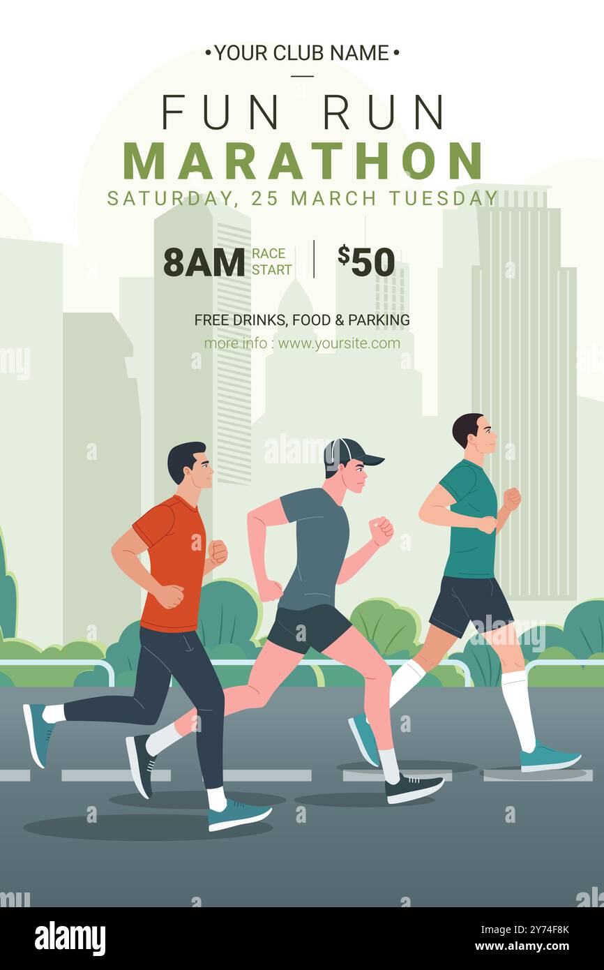 A vector illustration of Running Marathon Race Poster Banner Stock ...