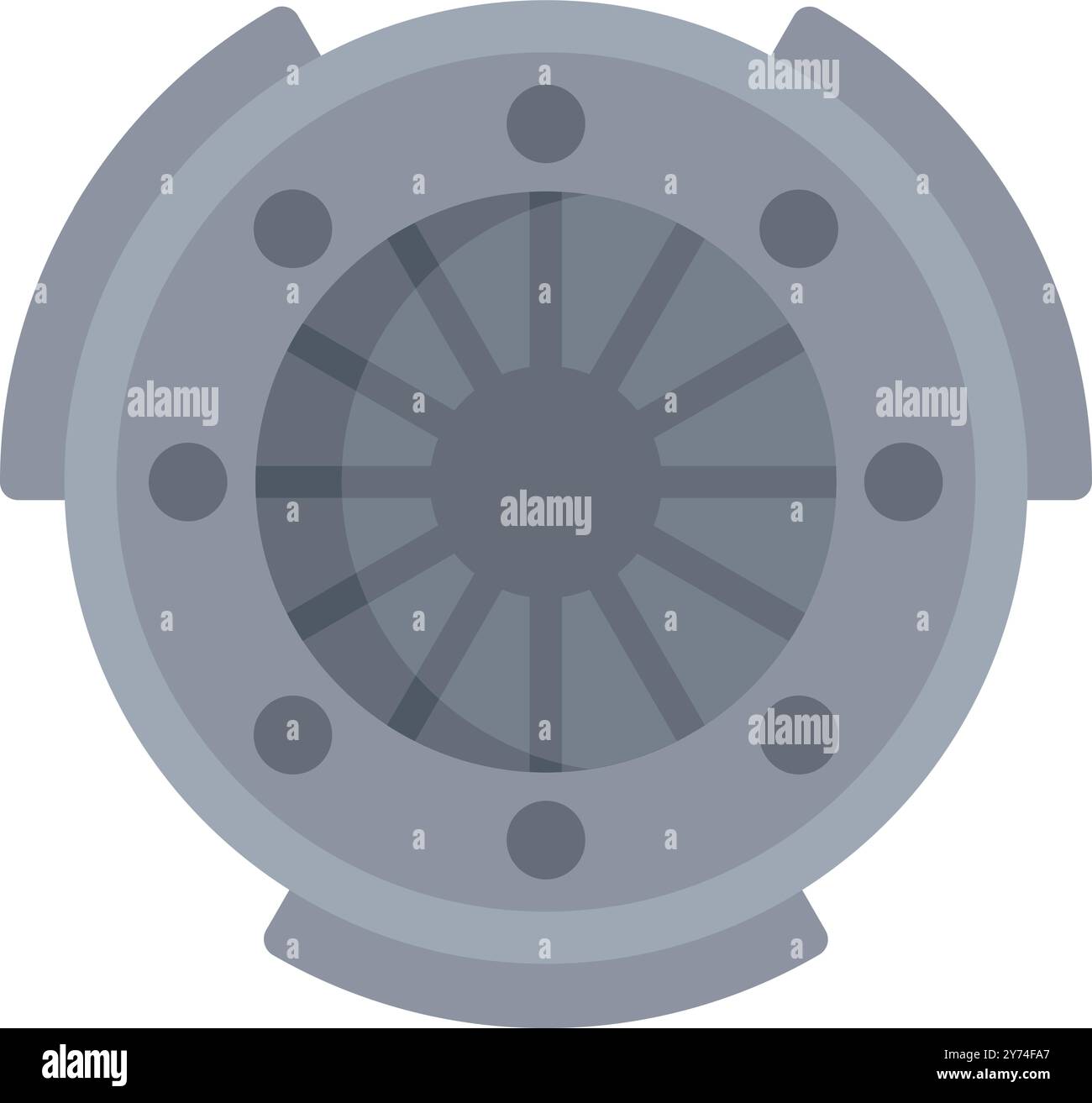 Car clutch disc plate showing the working parts of a clutch on a white ...