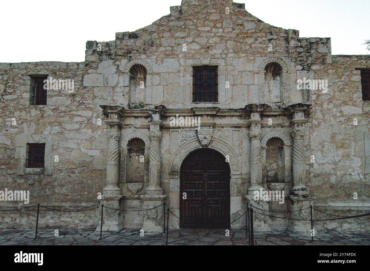 The restored Spanish colonial chapel of the Alamo in San Antonio, Texas ...