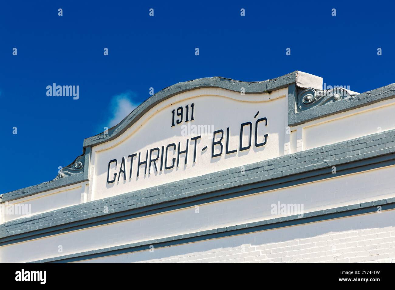 Facade of Gathright Building on Railroad Avenue, Morgan City, Louisiana ...