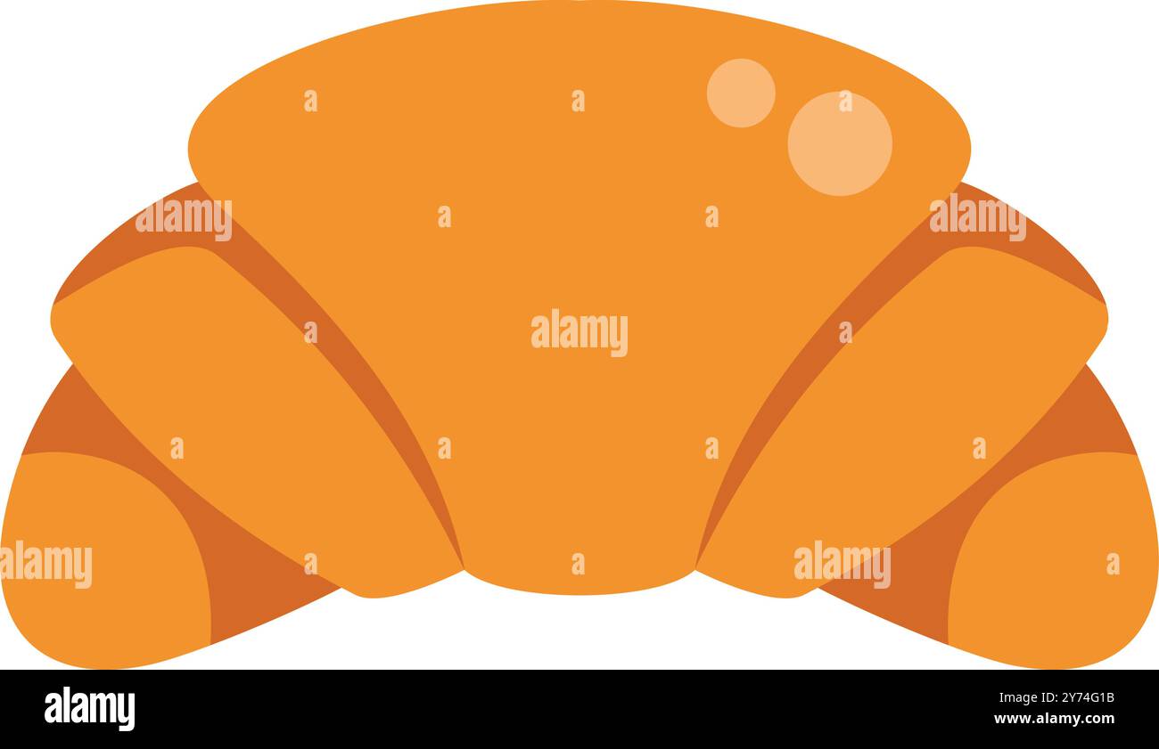Simple flat vector illustration of a croissant isolated on white ...