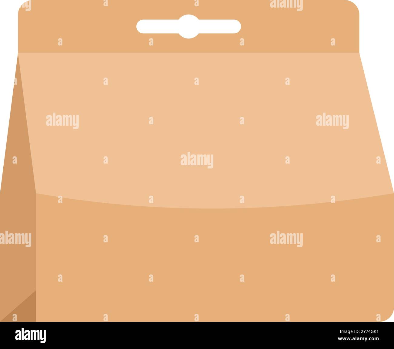 Simple brown paper bag packaging with a hang hole is standing up Stock ...