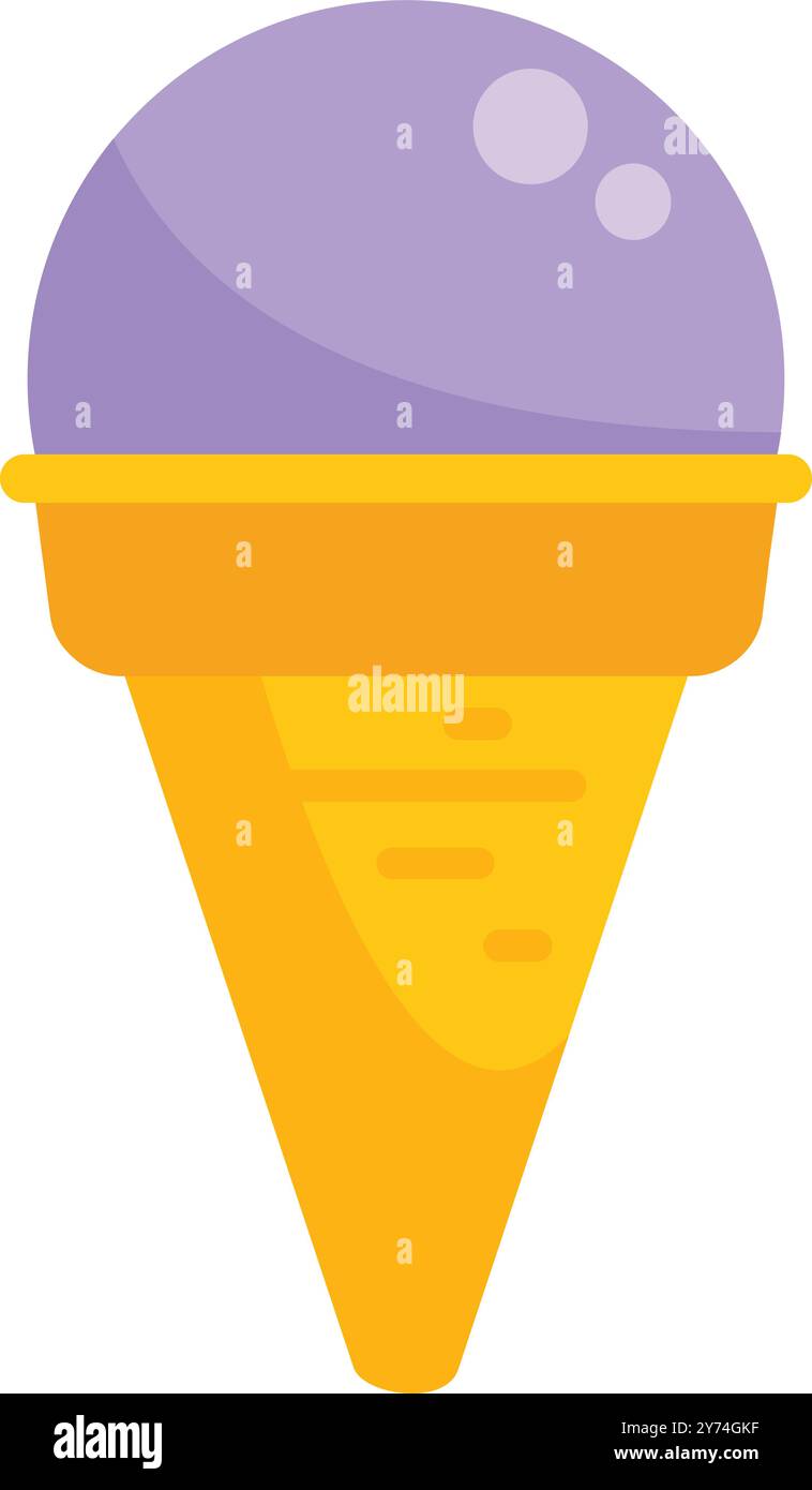 Cartoon vector illustration of a purple ice cream scoop resembling ...
