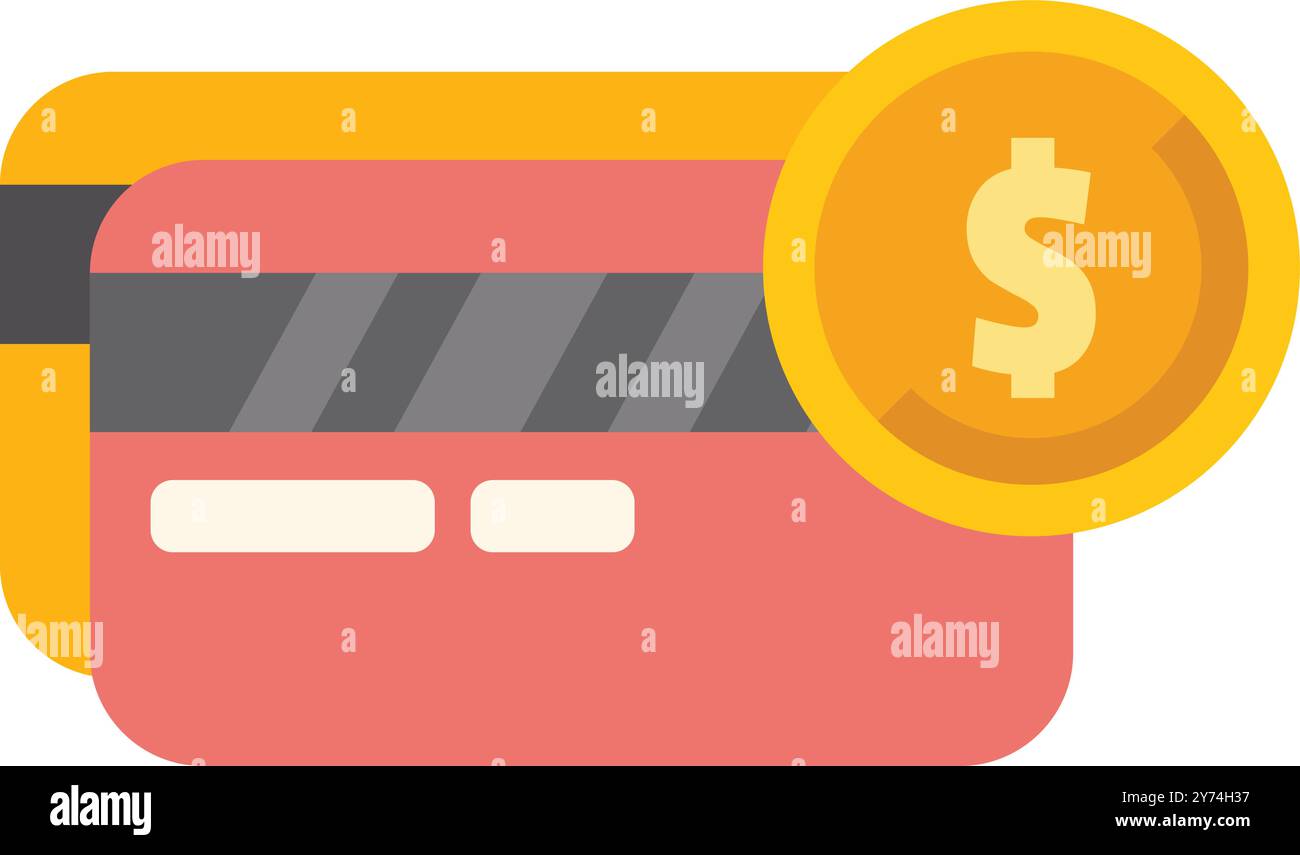 Two credit cards with a dollar sign, representing online shopping and ...