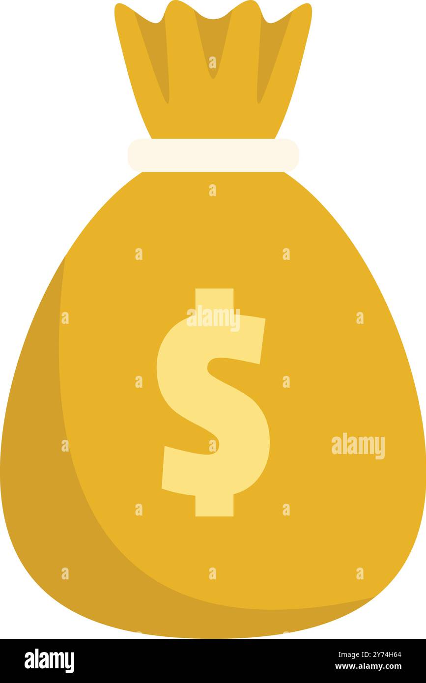 Full yellow money bag with dollar sign is waiting to be invested ...