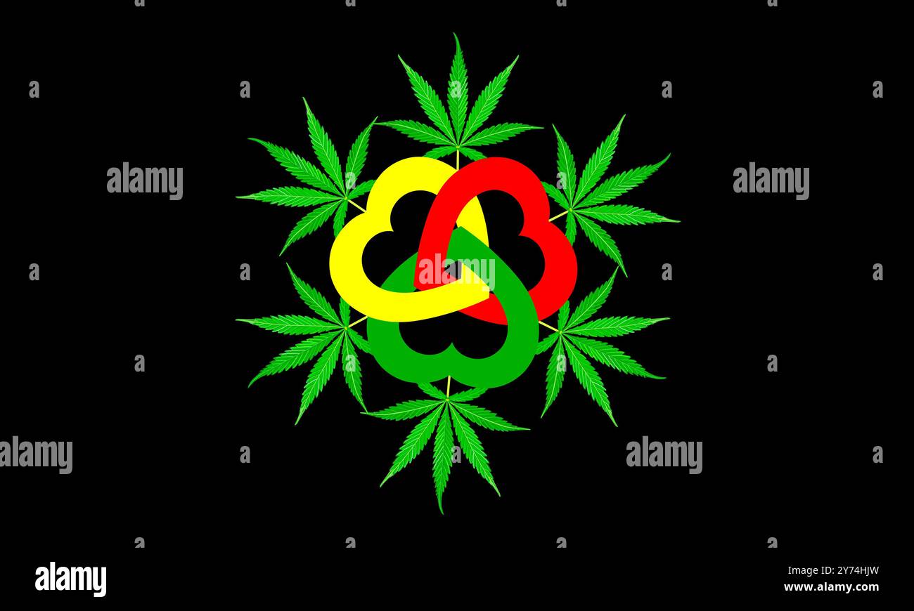 Herbal medicine herb plant. Green cannabis leaf. Vector illustration of ...