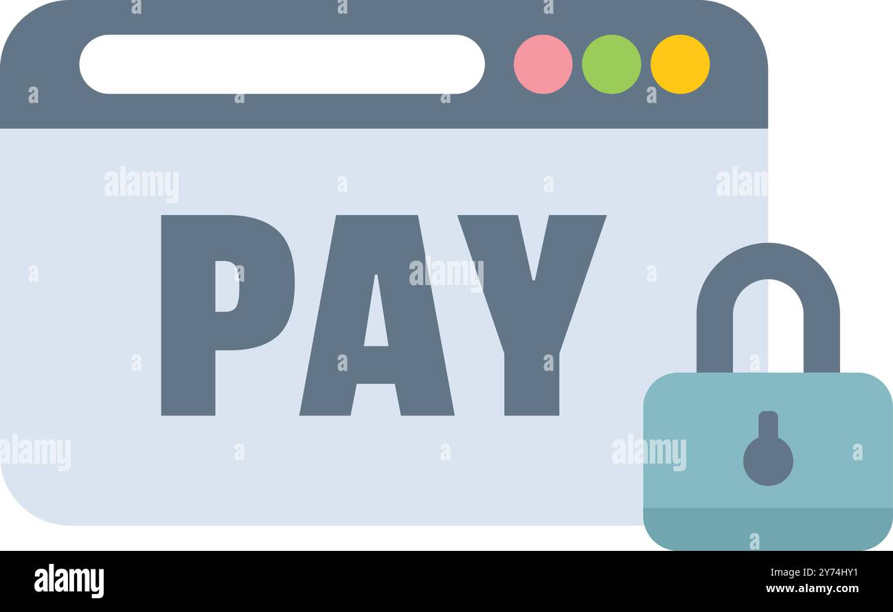 Secure online payment system with a padlock, representing a secure ...