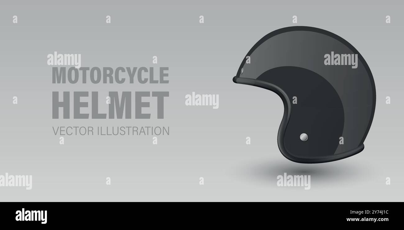 Vector 3d Realistic Blank Black Glossy Classic Vintage Open-Face ...