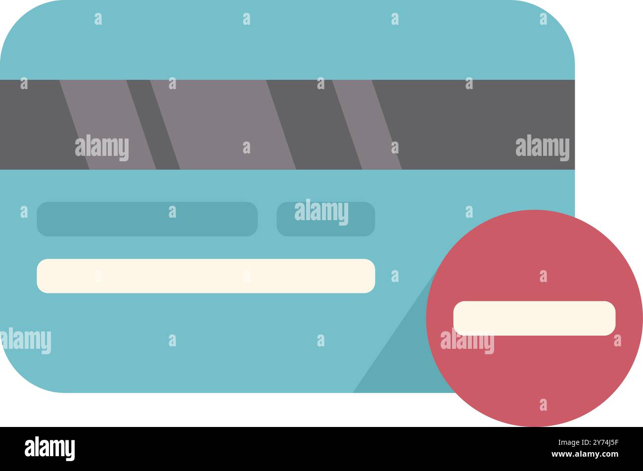 Blue credit card is shown with a minus sign, indicating a declined payment Stock Vector Image ...