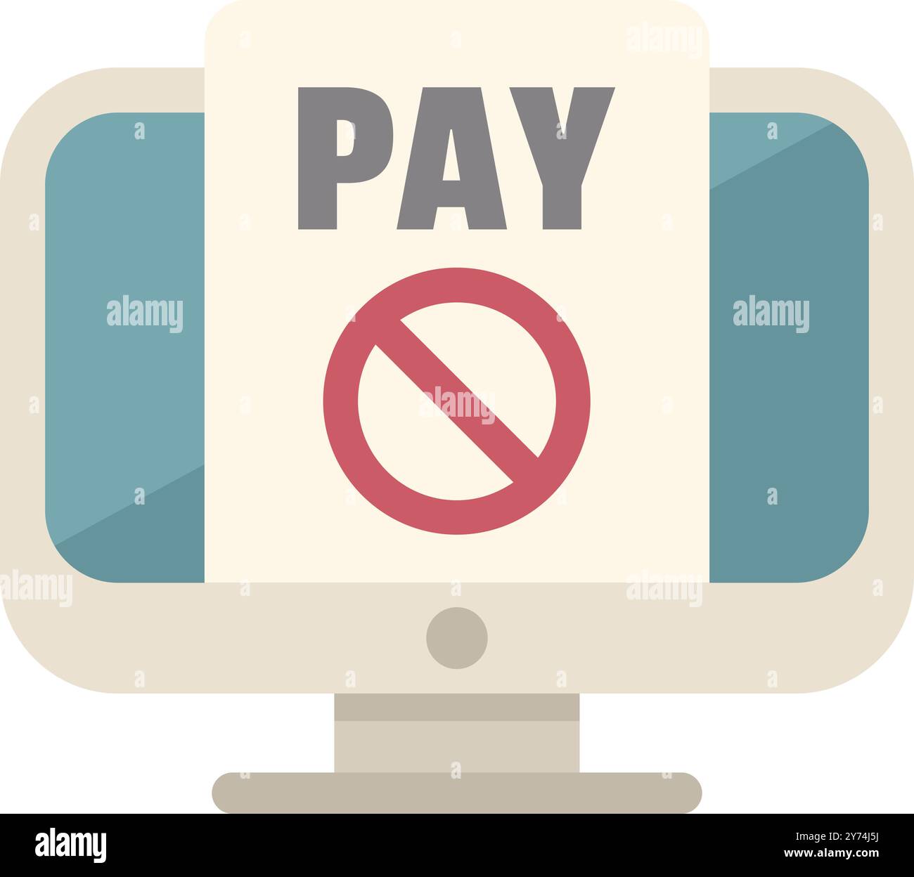 Computer showing an online payment error message with a red stop sign ...