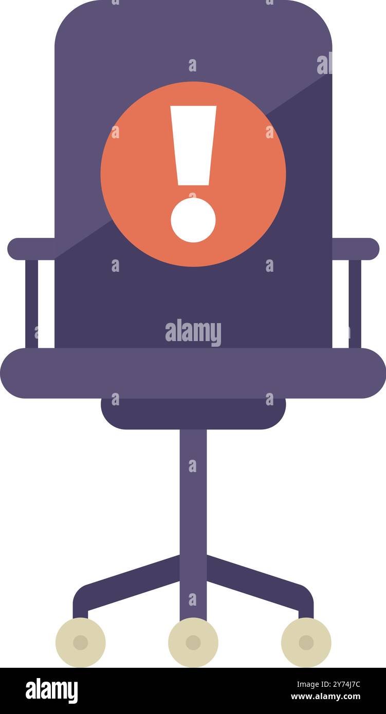 Office chair is showing a warning message with an exclamation point ...