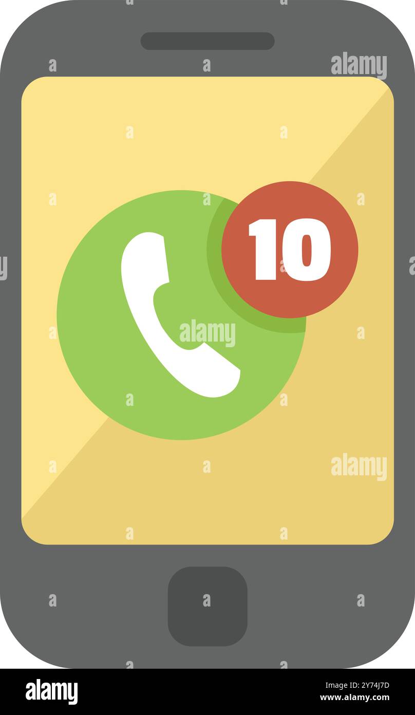 Smartphone is displaying ten missed calls from the same number Stock ...