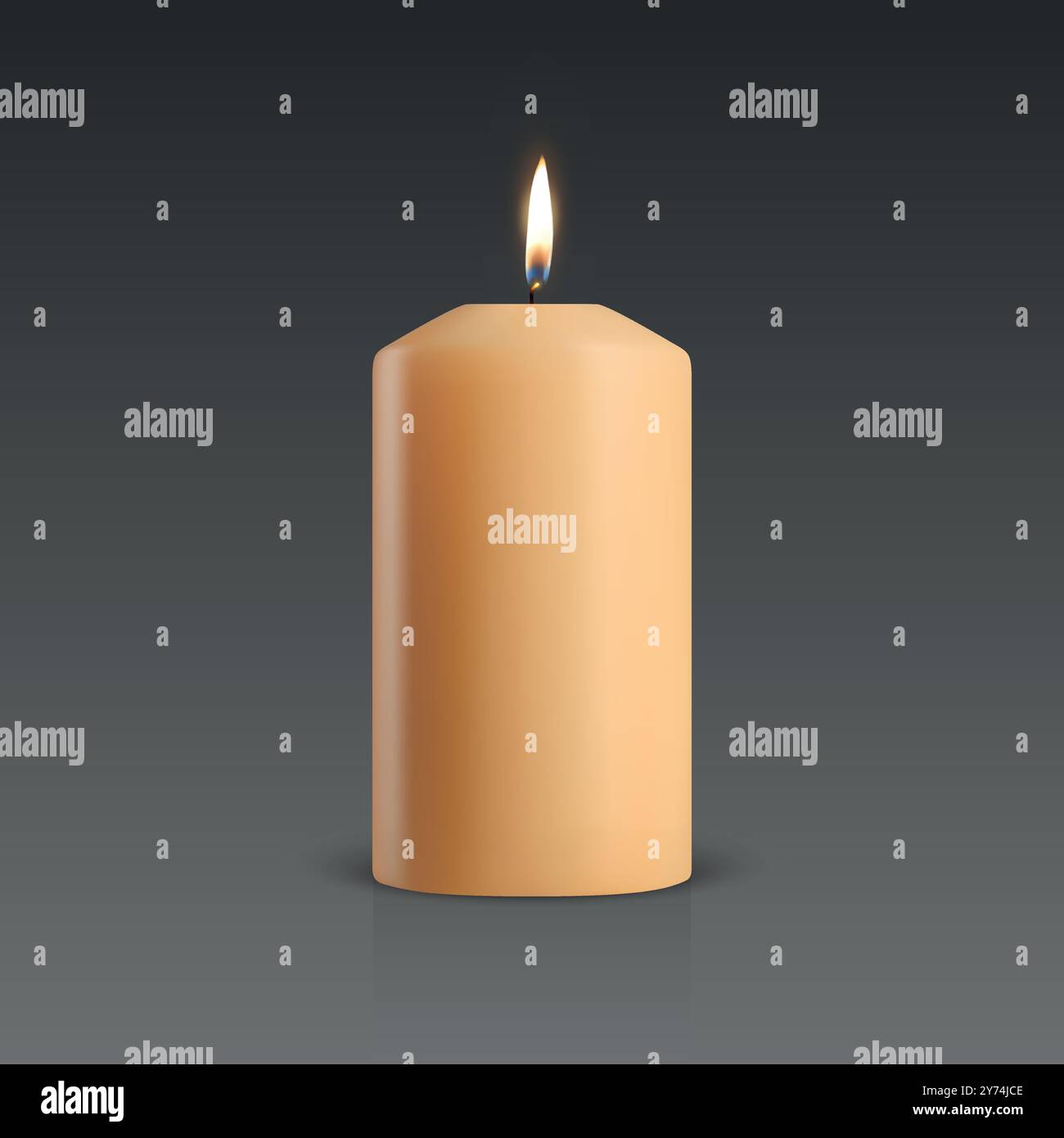 Vector 3D Realistic Paraffin Wax Burning Party Spa Candle and Burning ...
