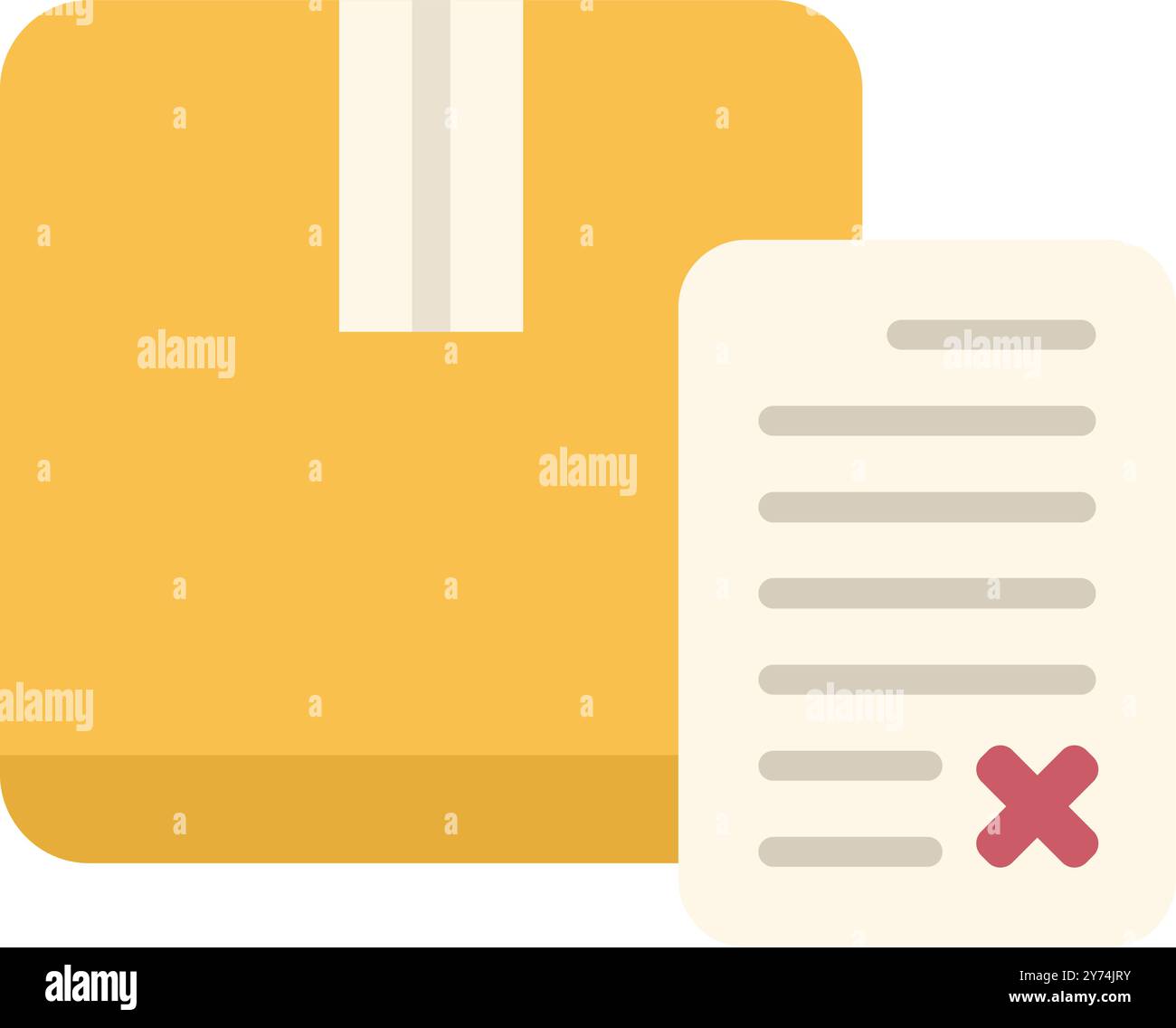 Minimalist vector illustration of a rejected delivery, symbolizing ...