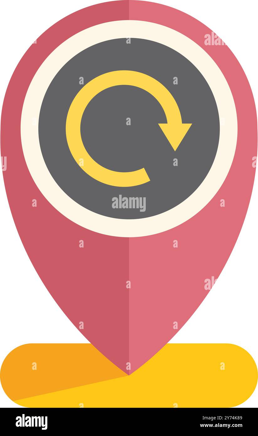 Location pin pointing a circular economy recycling symbol, advocating ...