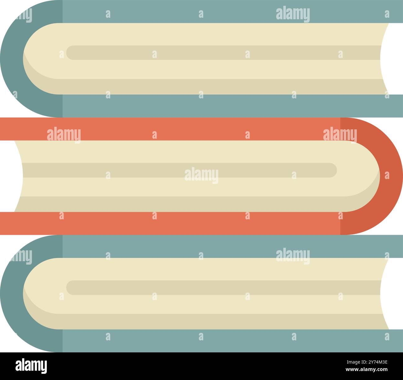 Stack of three books is sitting on a surface, representing the concept ...