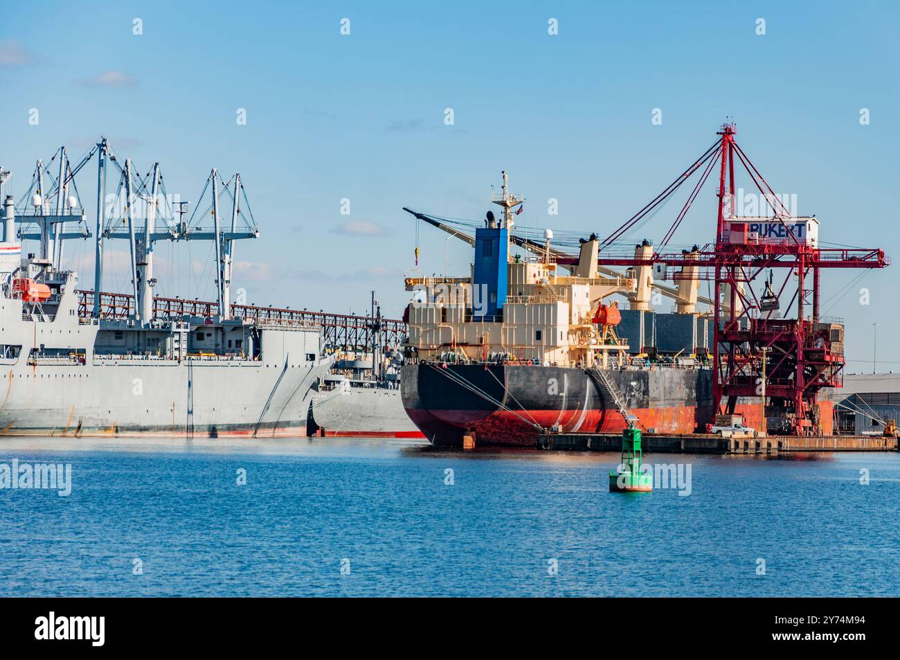 Ocean Going Cargo Ships in Port, Baltimore Maryland USA Stock Photo - Alamy