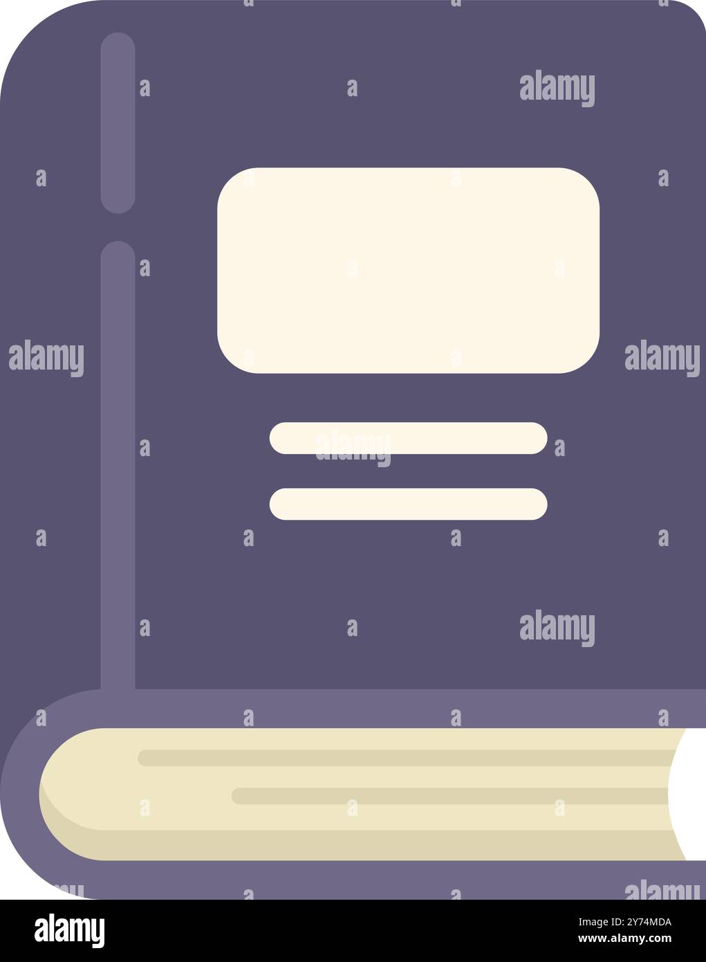 Simple illustration of a closed book standing upright, featuring a ...