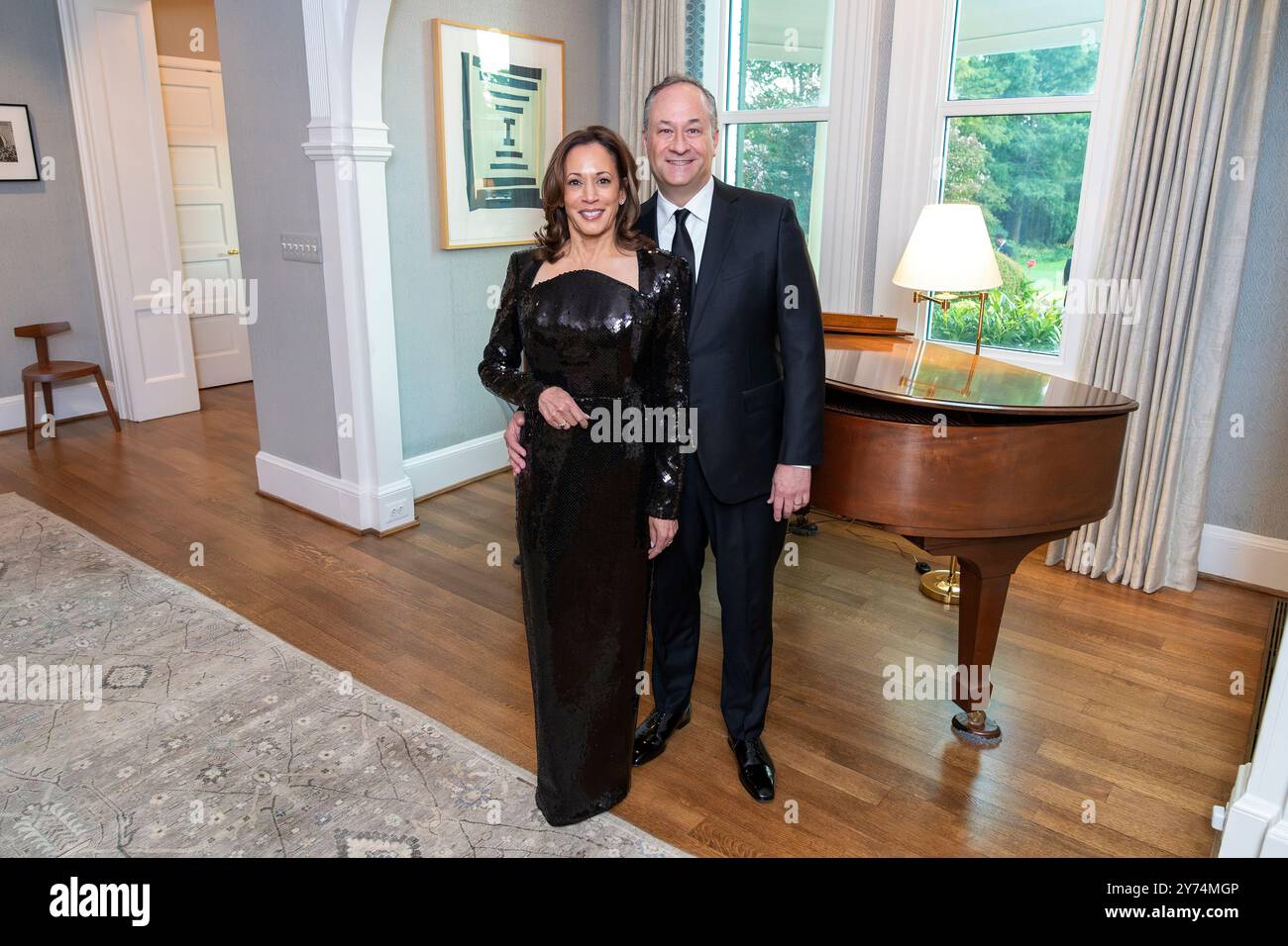 Democratic presidential nominee Vice President Kamala Harris and Second ...